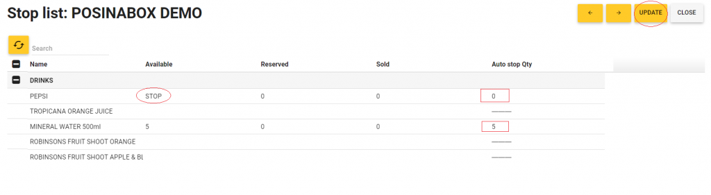 Stop Lists - YumaPOS Support Portal